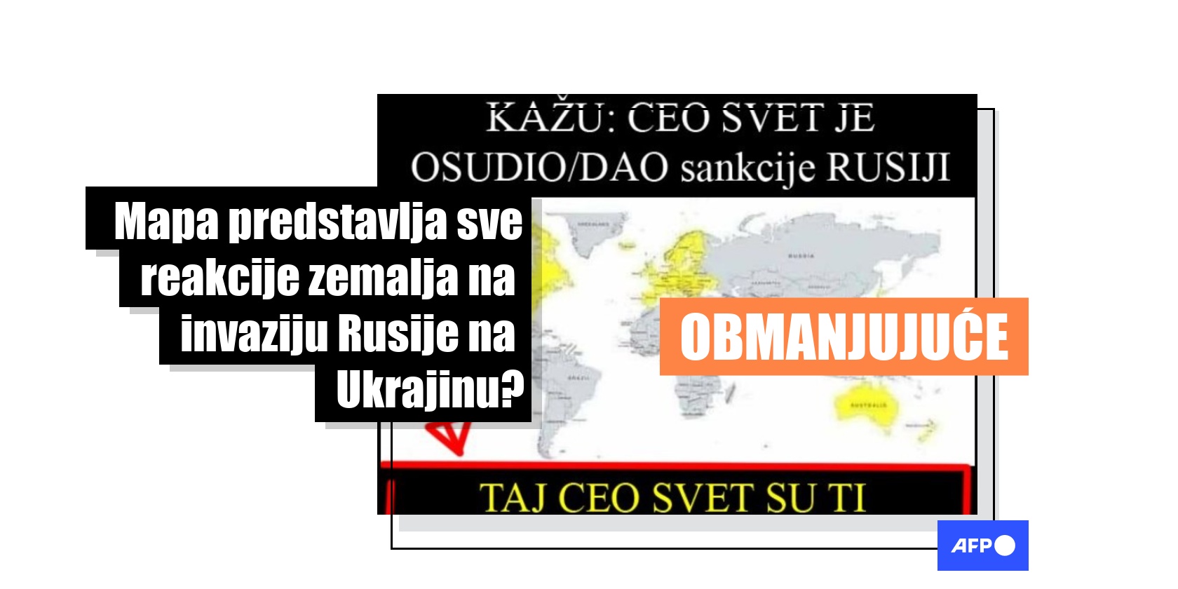 Ova mapa ne predstavlja tačno reakcije zemalja na invaziju Rusije na ...