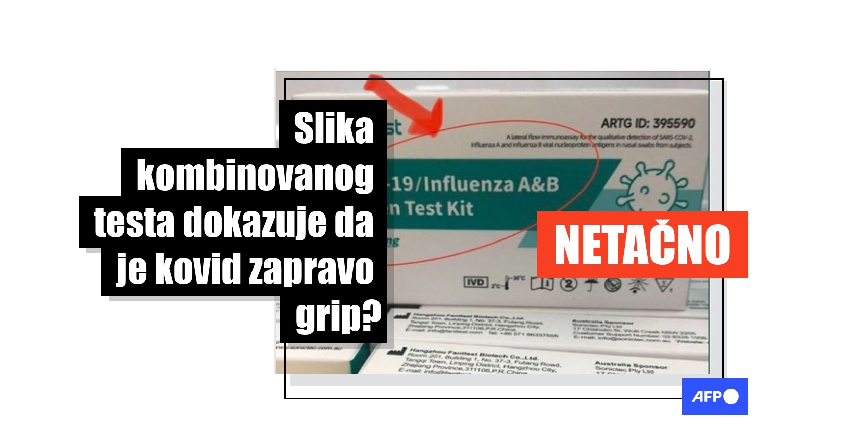 Kućni kombinovani testovi ne dokazuju da je kovid-19 zapravo grip ...
