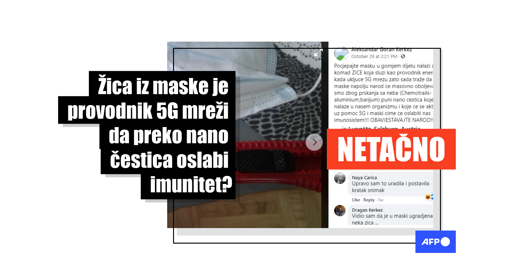 Žica u maski služi da je oblikuje oko nosa kako bi bolje prijanjala uz ...