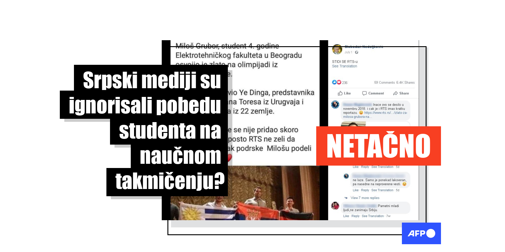 RTS i drugi srpski mediji su izvestili da je Miloš Grubor pobedio na ...